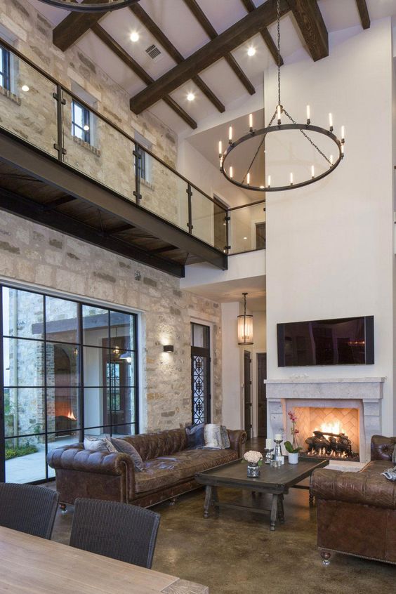 Italian Farmhouse Fireplace Design